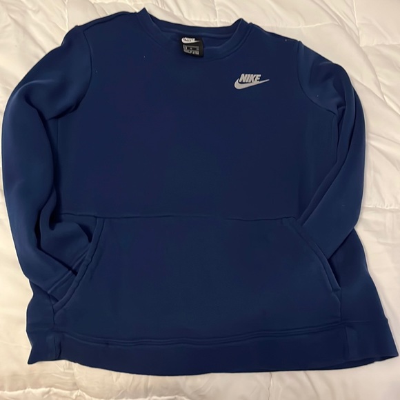 Nike | Shirts & Tops | Navy Nike Sweatshirt With Metallic Nike Check ...